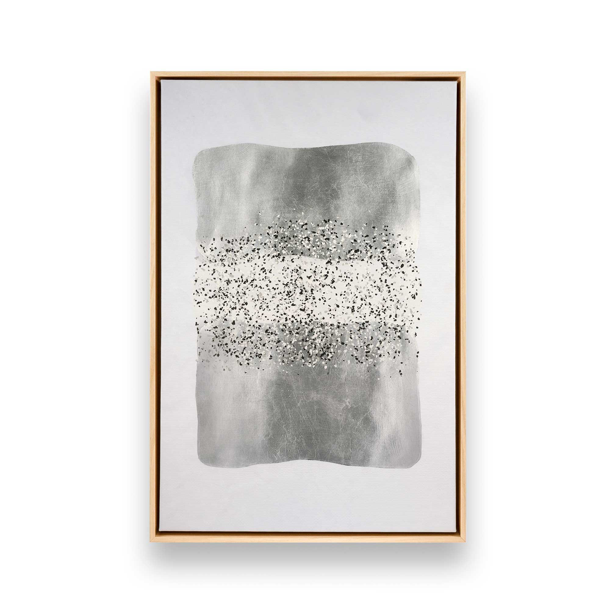 Mercer41 Metallic Rainfall II Canvas Print in a Maple Frame, 18" X 12 ...