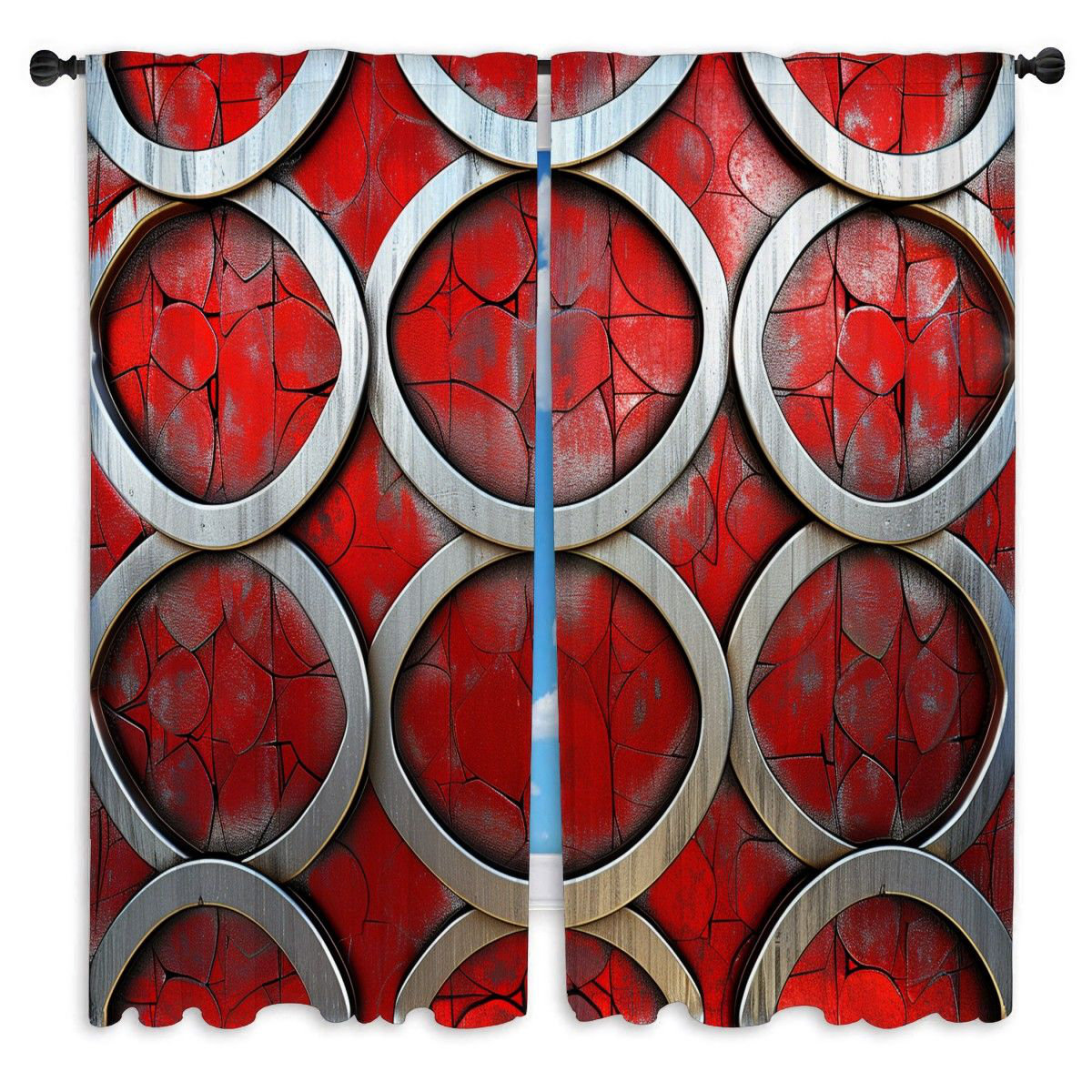 Wildon Home® Circle Pattern Sheer Window Curtains - 2 Panels | Wayfair