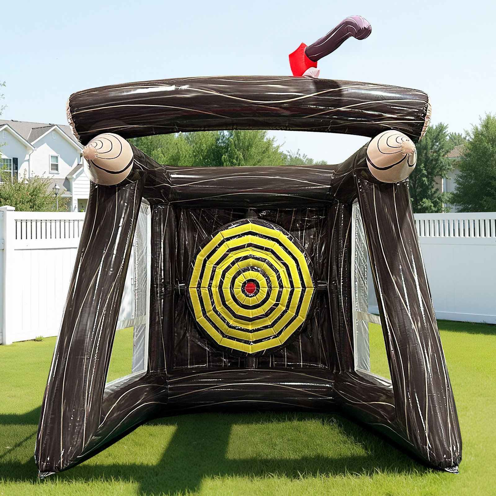GR8FUN 12×10×14.5FT PVC Inflatable Axe Throwing Game – Giant Ball Toss ...