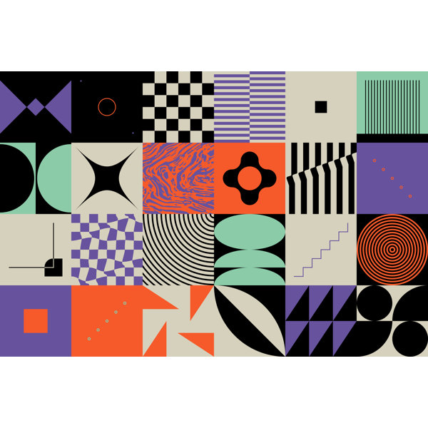 Orren Ellis Terre Bauhaus Abstract Design On Canvas Graphic Art | Wayfair