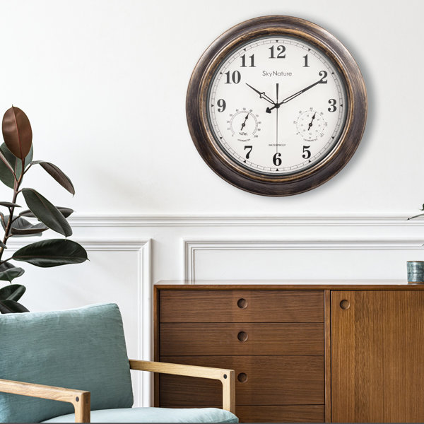 HQ-QILI Skynature Large 18 Inch Wall Clocks With Thermometer ...