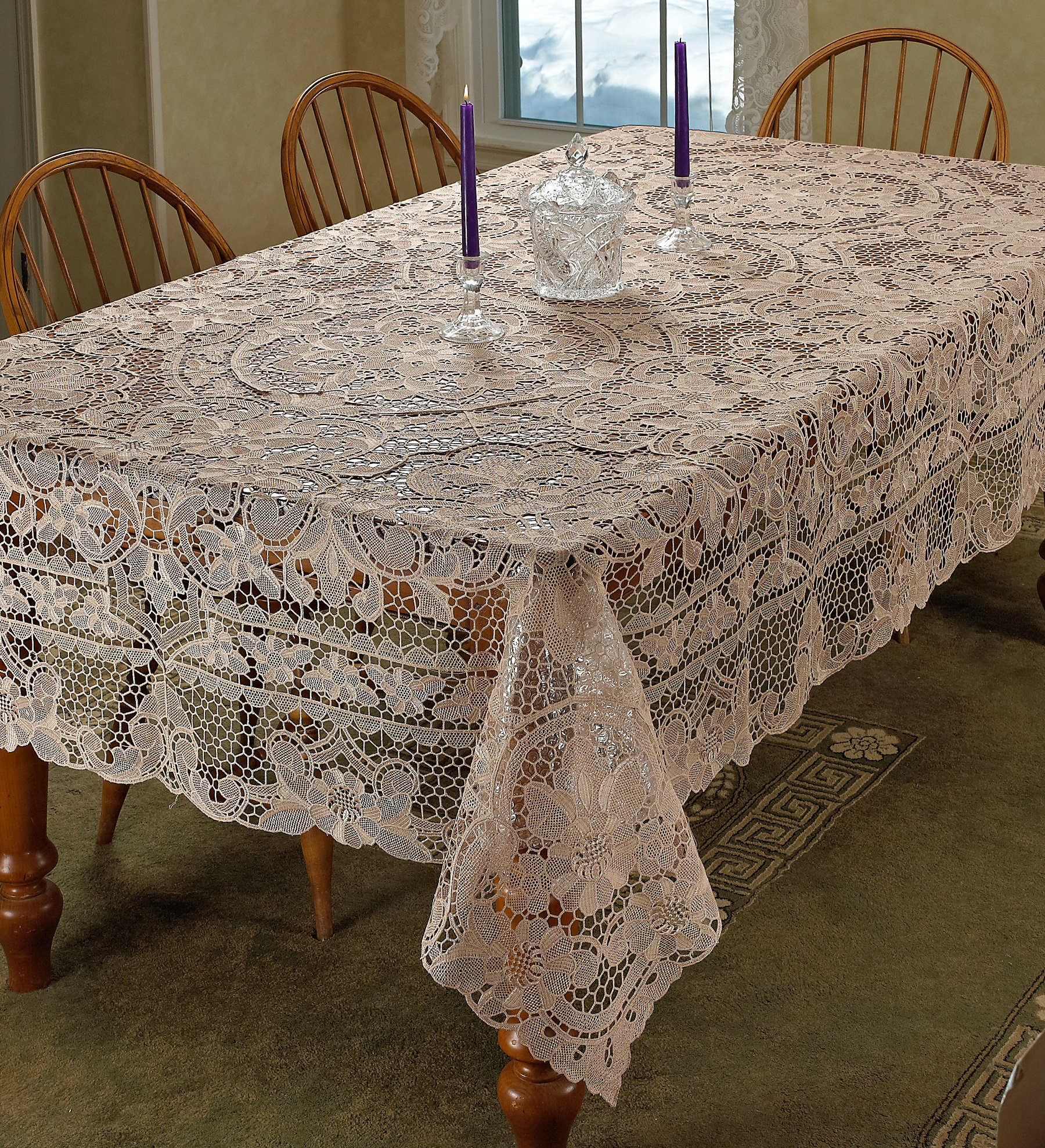 Violet Linen Crystal Lace Tablecloth & Reviews | Wayfair
