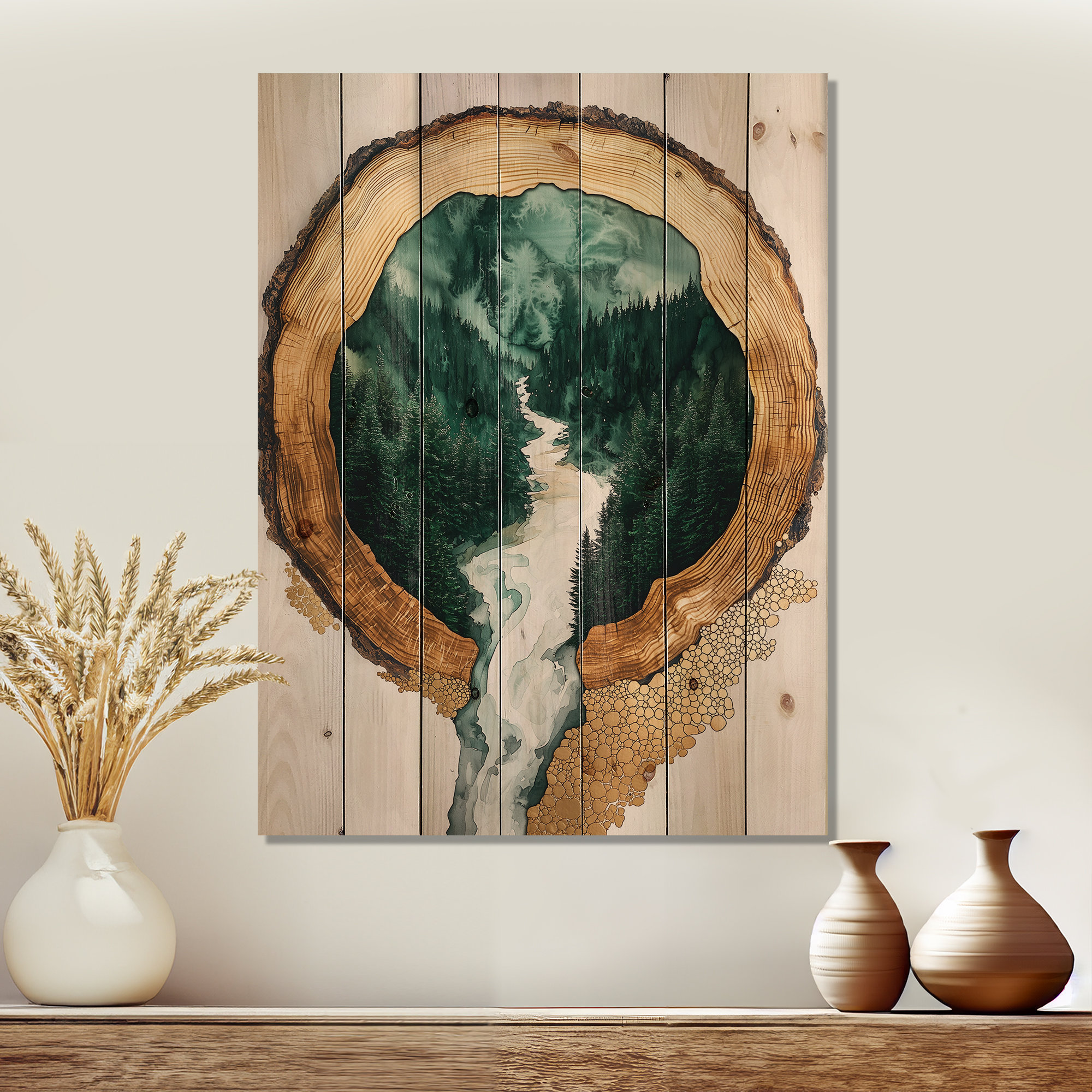 Ophelia & Co. Emerald Reflections Of The Forest Landscape III - Forest ...