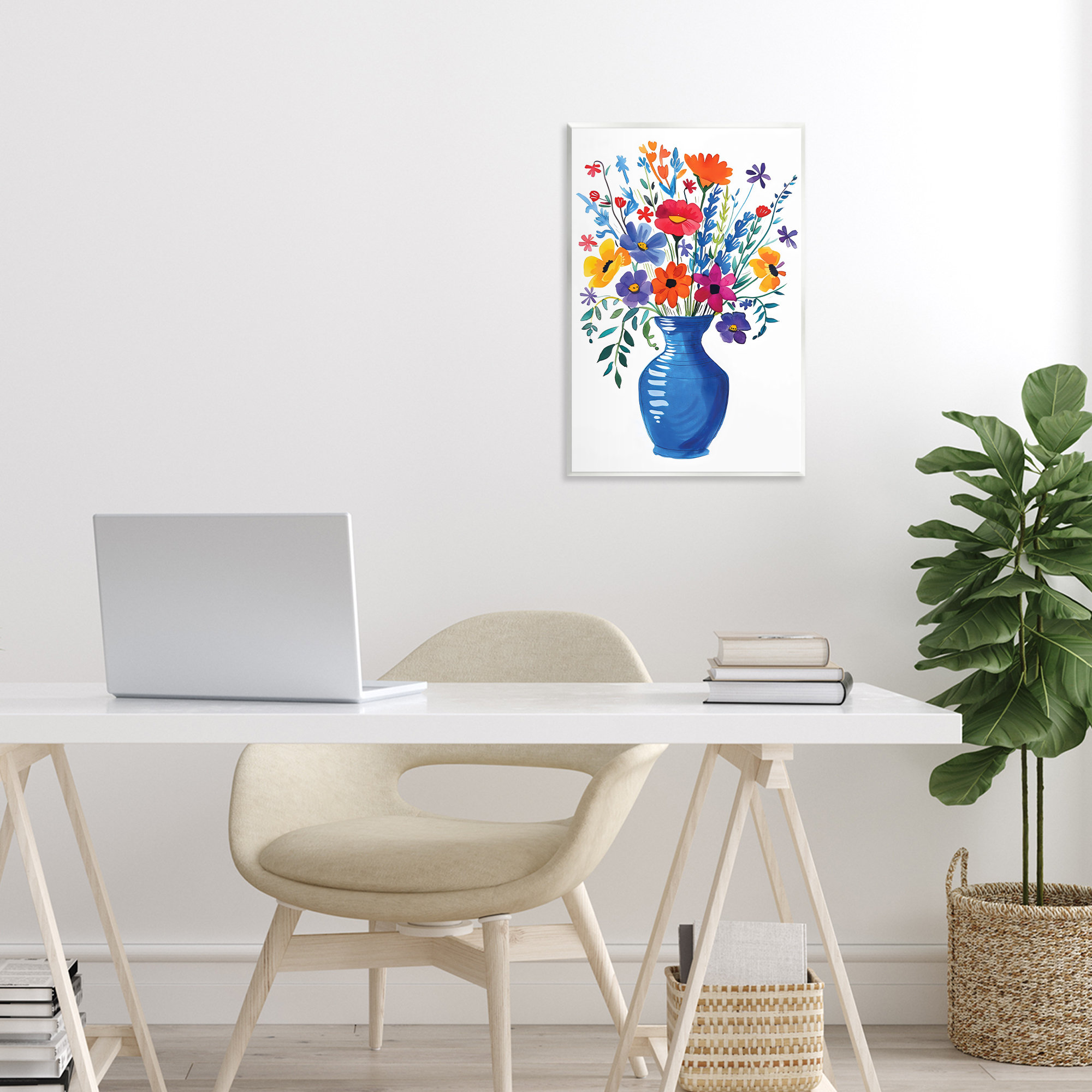 Winston Porter Colorful Bouquet Blue Red Wall Plaque, design by LSR ...