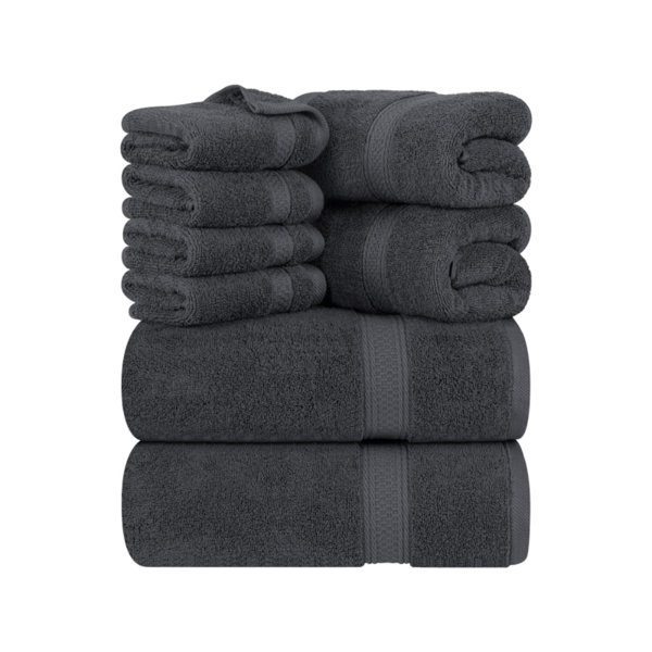 Hokku Designs 8-Piece Ringed Cotton Bath Cloths | Wayfair