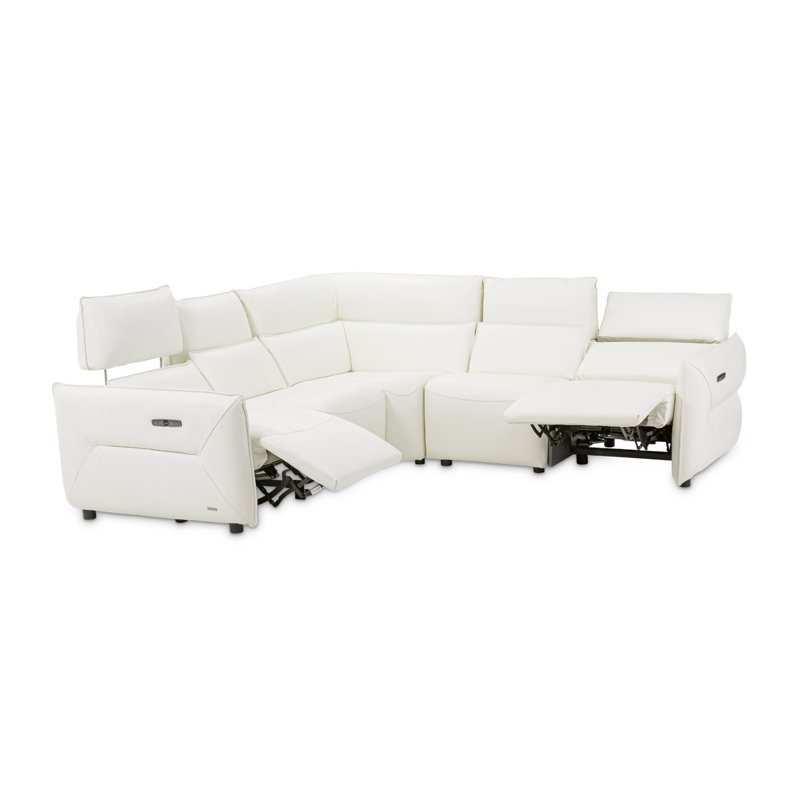 Michael Amini Mia Bella 5 - Piece Leather Power Reclining Sectional ...