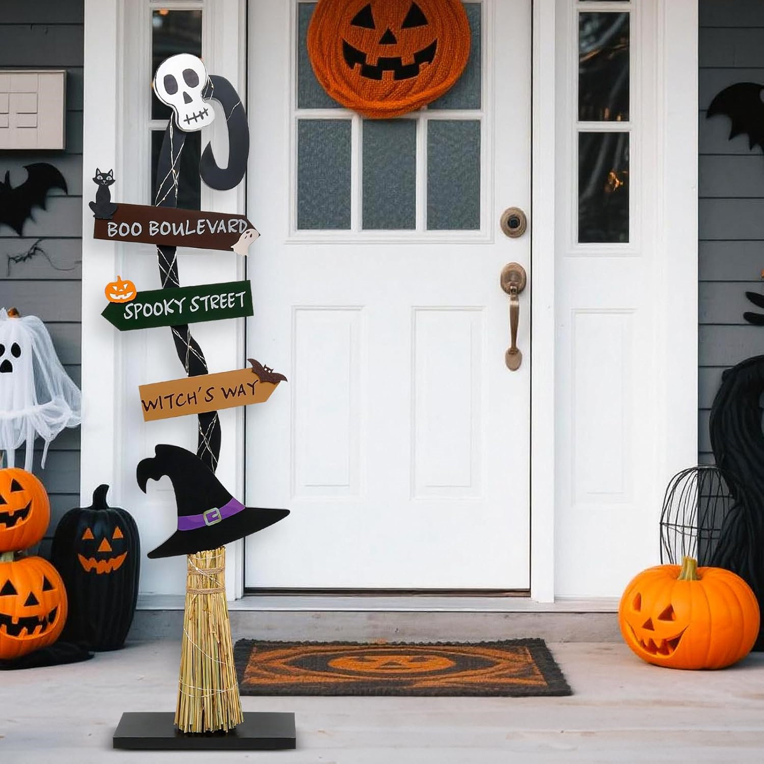 The Holiday Aisle® Spooky Light Up Witch Halloween Decorations Sign For ...