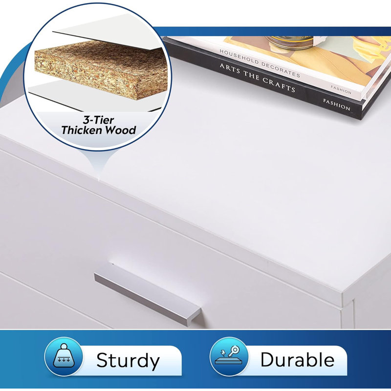 17 Stories Kopelan 3-Drawer Mobile Vertical Filing Cabinet & Reviews ...