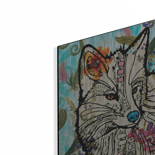 Lark Manor™ 'Wallpaper Fox' by Dean Russo Metal Wall Art | Wayfair