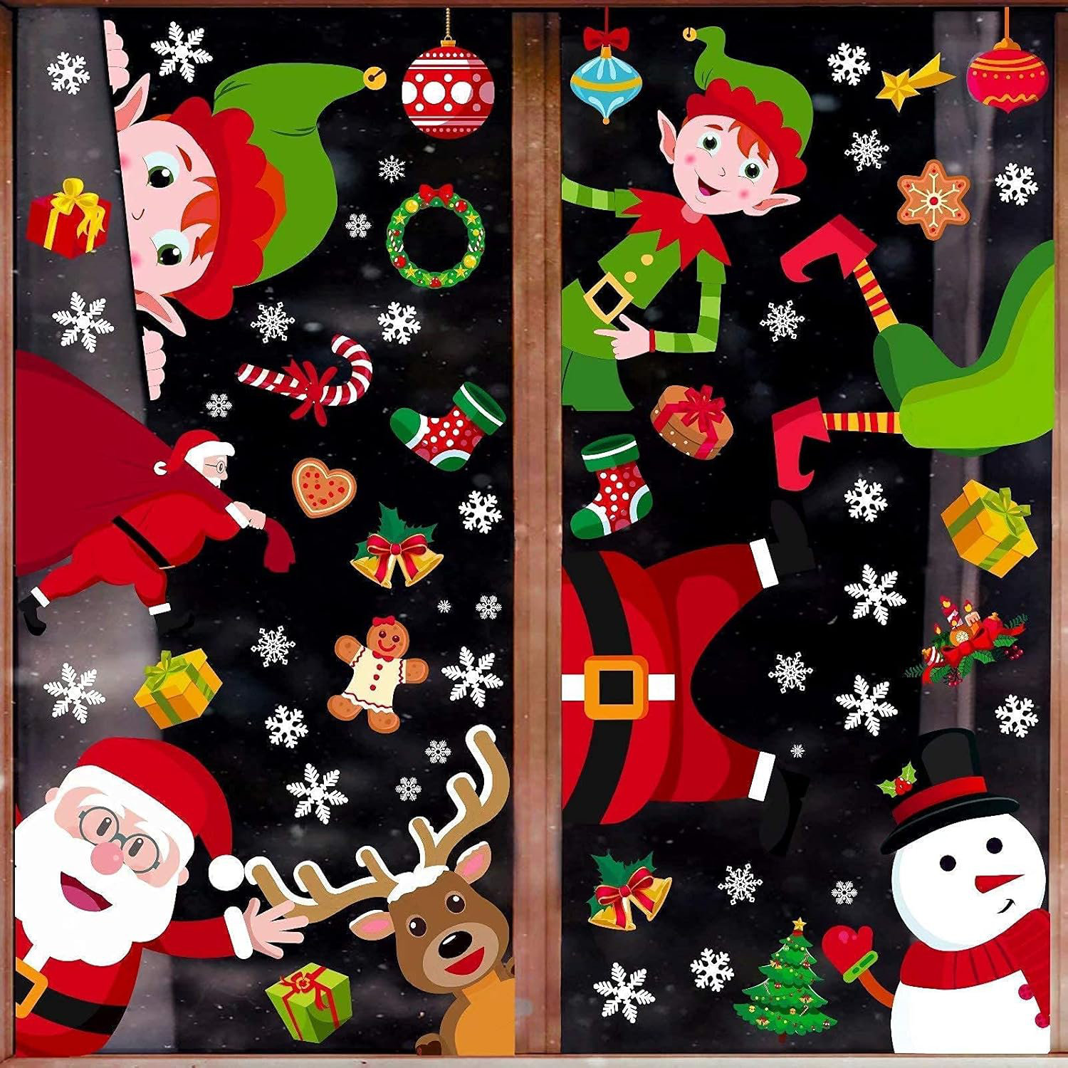 Ophelia & Co. 90shine 314PCS Christmas Decorations Window Clings - Xmas ...