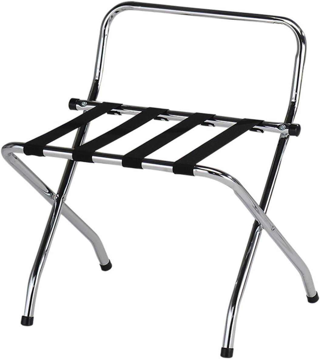 A Home Chrome / Black Metal Foldable High Back Luggage Rack - Wayfair ...