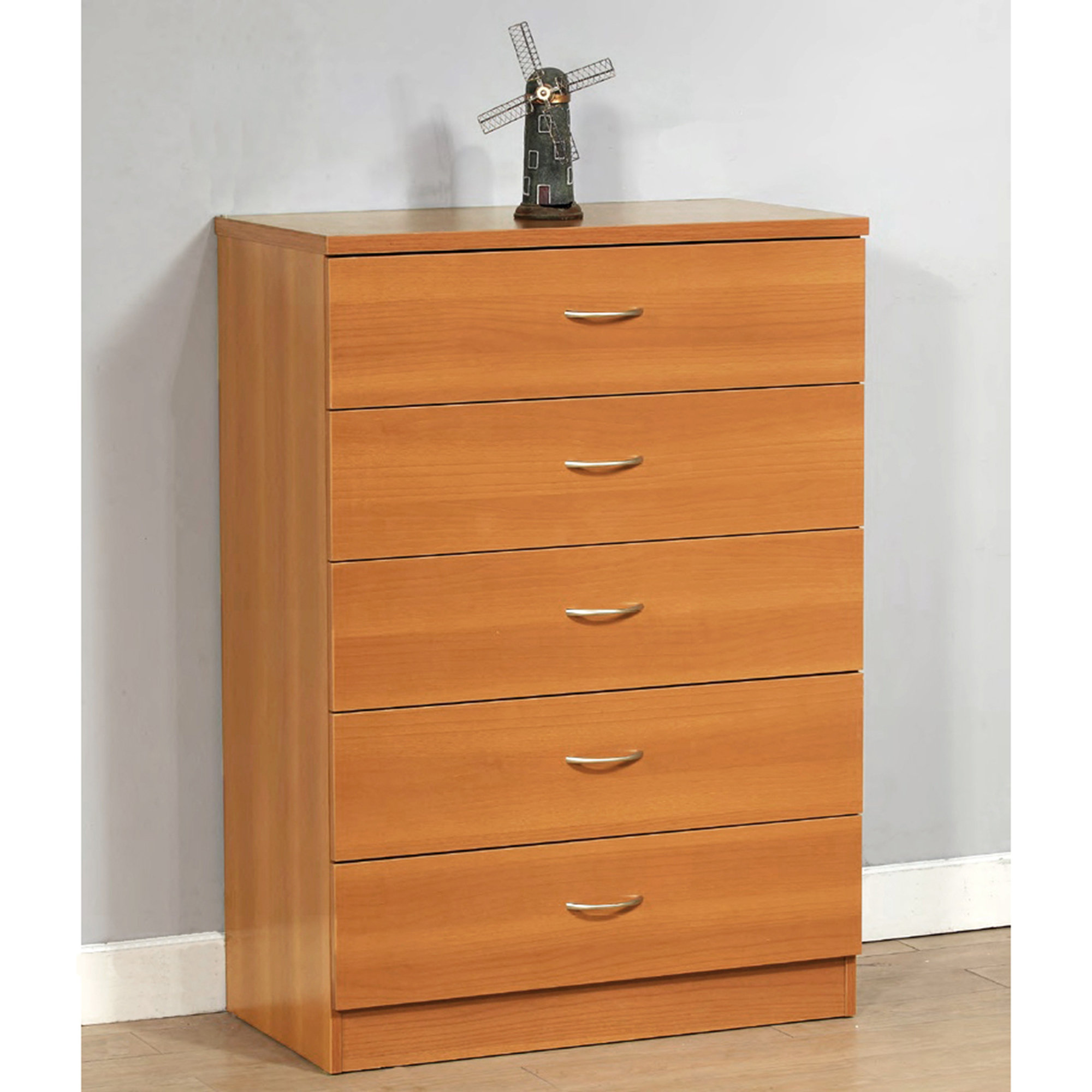 Ebern Designs Five drawer chest Metal handles Metal Glide rails | Wayfair