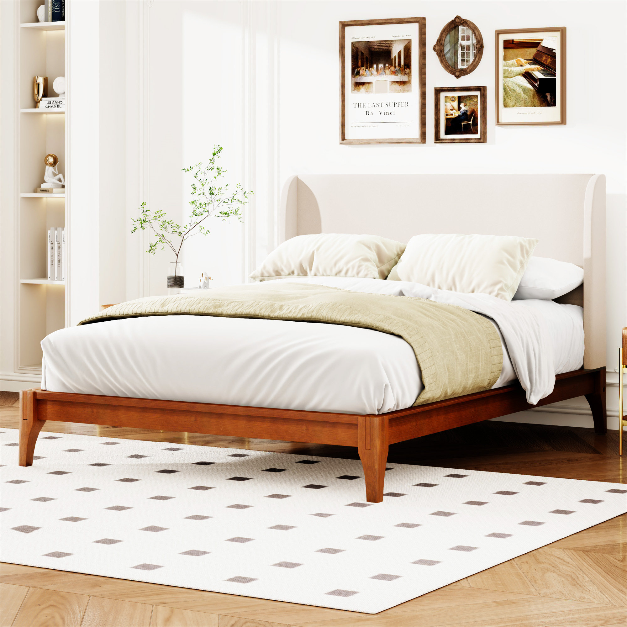 Ophelia & Co. Solid Dry Bamboo Wood 12 Inch Platform Bed | Wayfair
