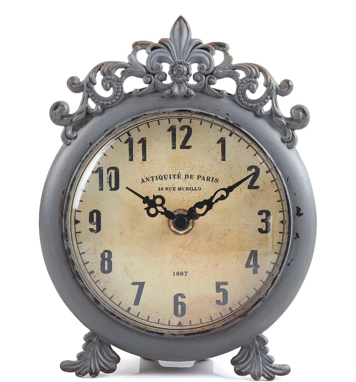 World Menagerie Vintage Table Clock, Decorative Shelf Desk Top Clock ...