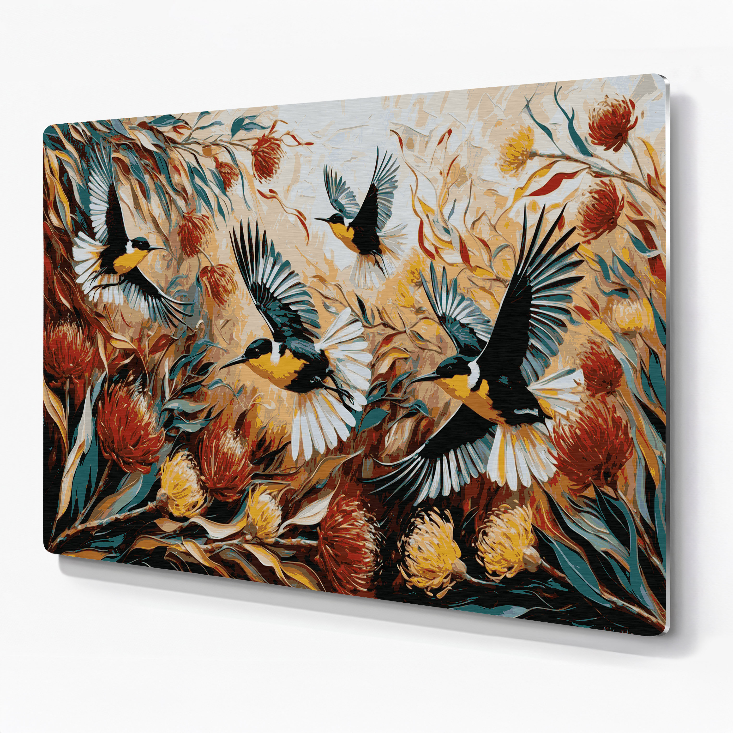 Lark Manor Birds New Holland Honeyeater Brown Metal Wall Art - Wayfair ...