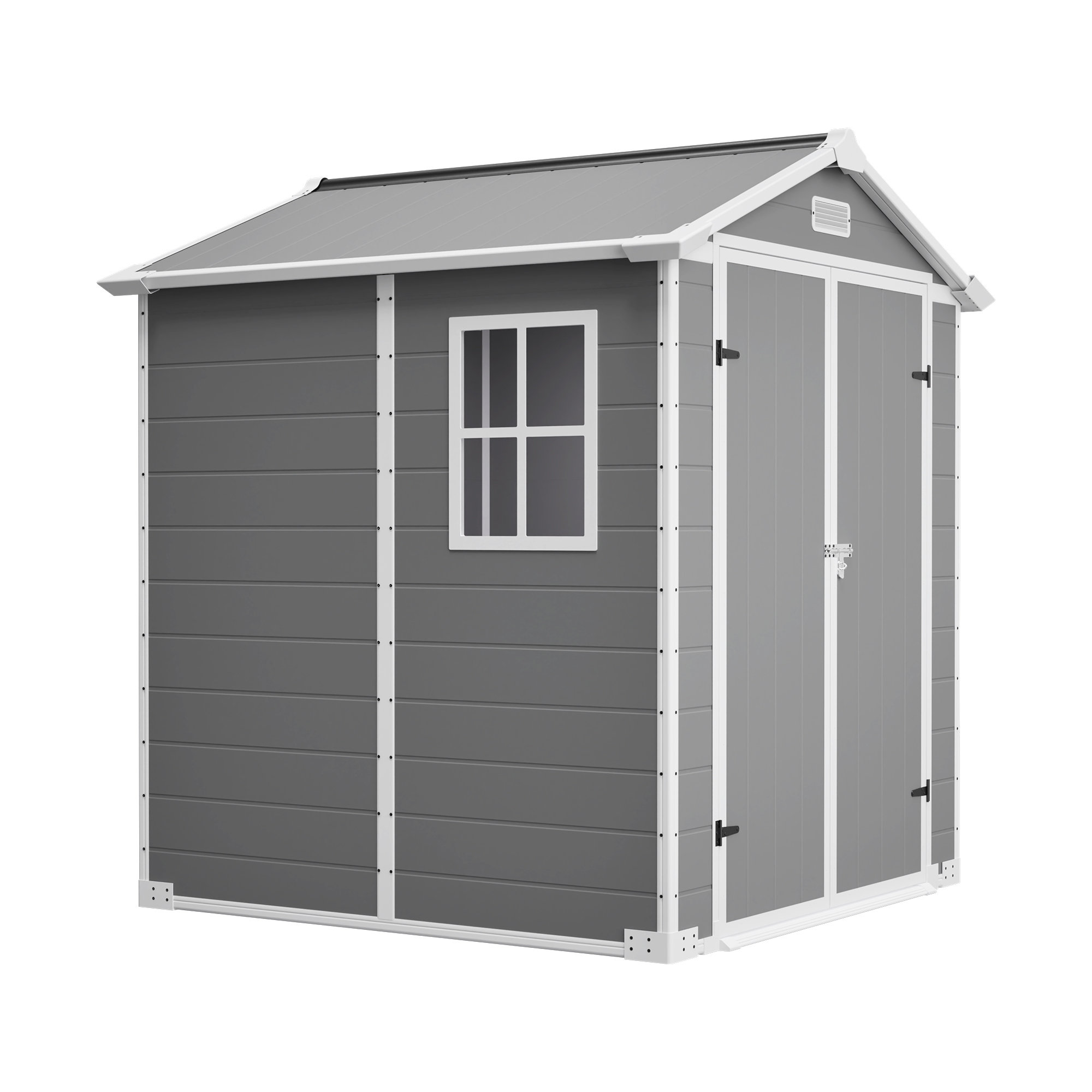 Thanaddo 6 Ft. W X 6 Ft. D Resin Outdoor Storage Shed, Weather ...