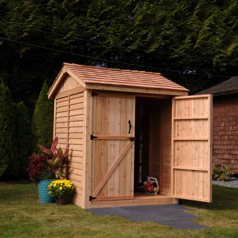 Outdoor Living Today 6 ft. W x 6 ft. D Maximizer Cedar Wood Storage ...