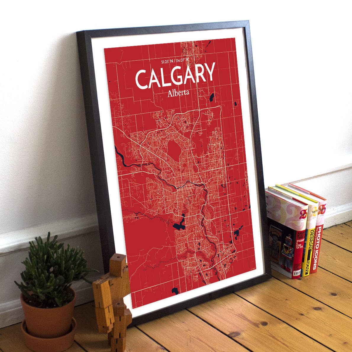 Wrought Studio™ 'Calgary City Map' Graphic Art Print Poster in Nautical ...