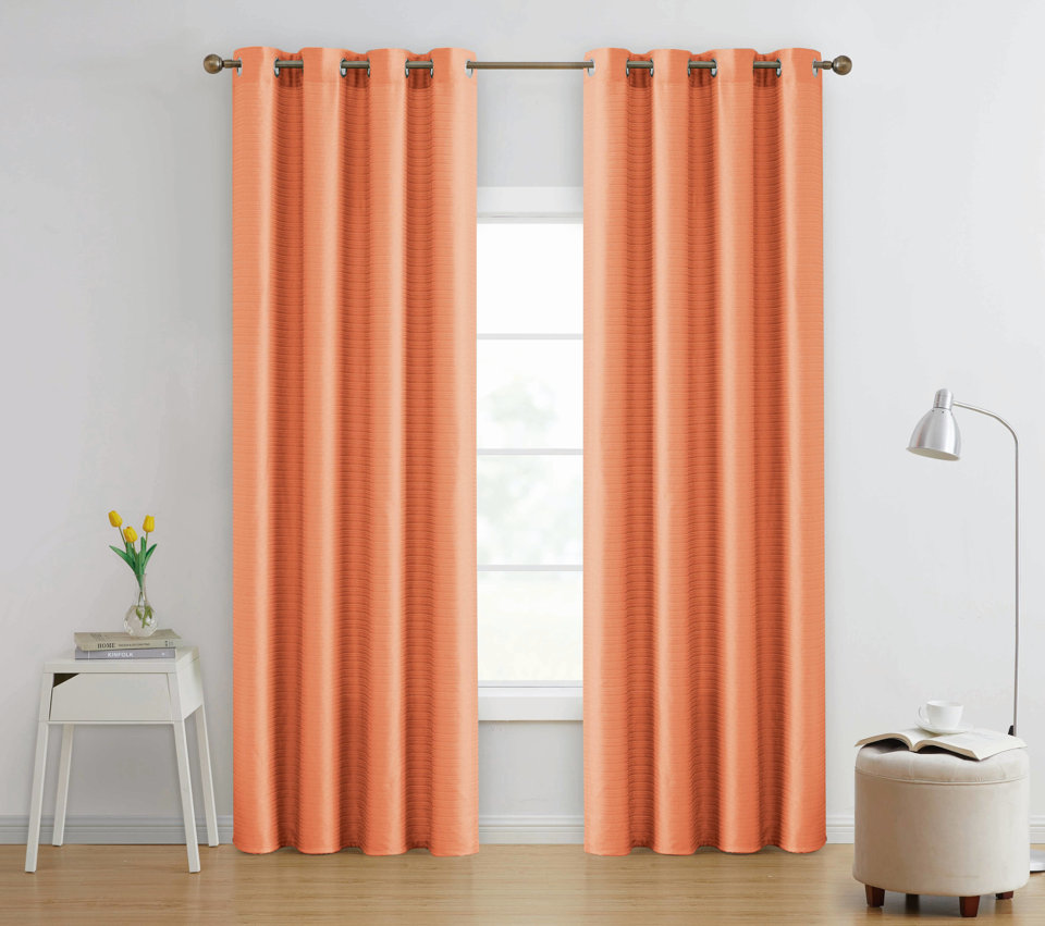 JENIN HOME FURNISHING BT563-84 52X84IN JACQUARD WINDOW CURTAIN WITH 8 ...