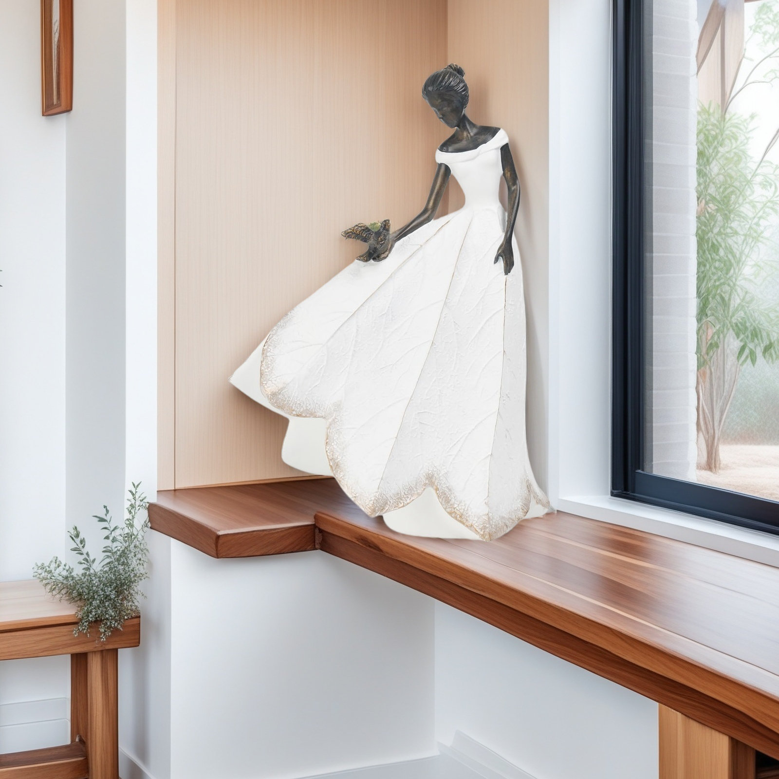 Lark Manor™ Leaf Angel Girls Resin Gardening Gifts Home Decoration ...