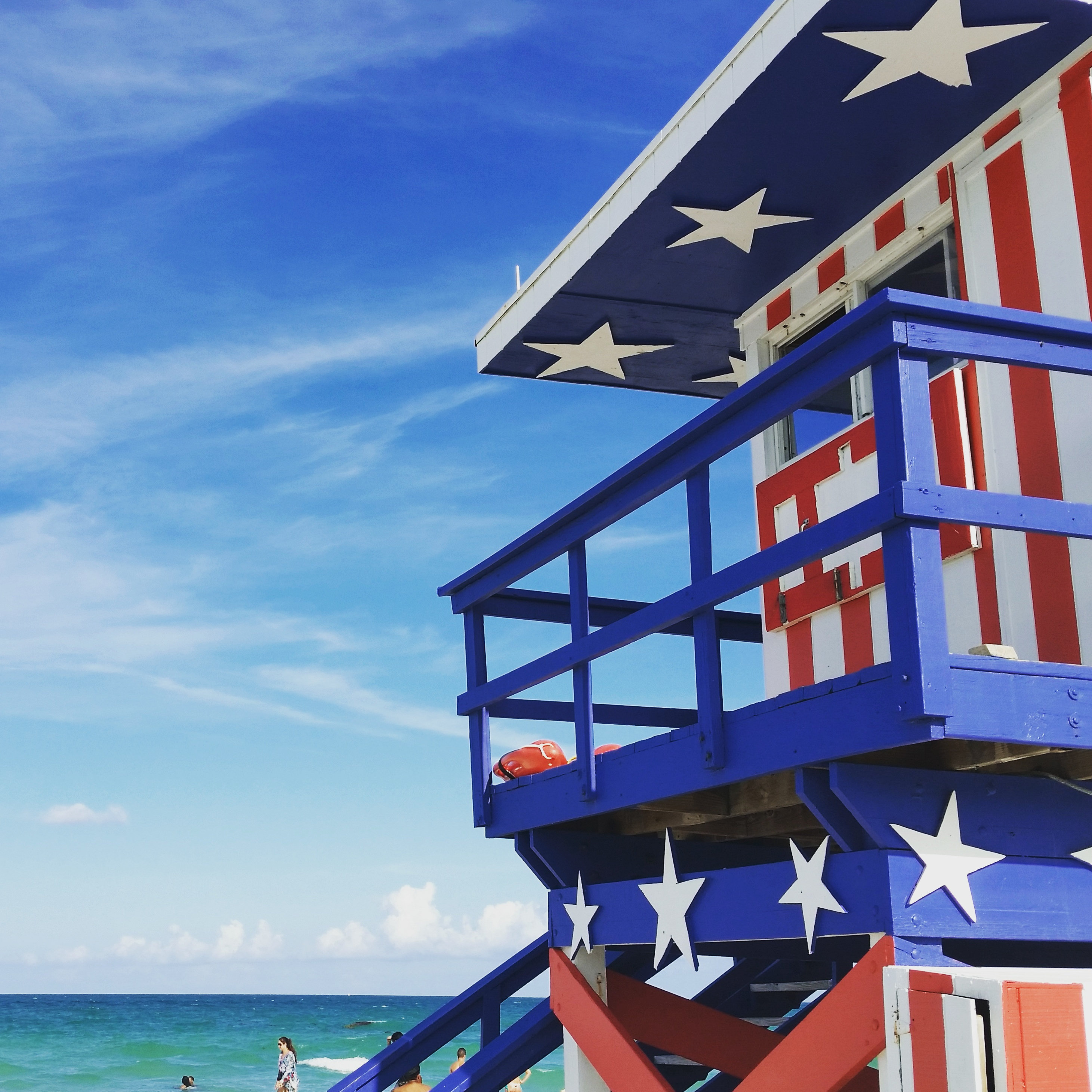 Ebern Designs Miami Beach American Themed Lifeguard Stand by Boogich ...
