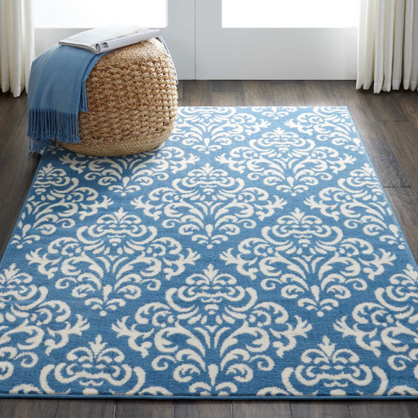 Blue Elephant Damask Area Rug & Reviews | Wayfair.co.uk
