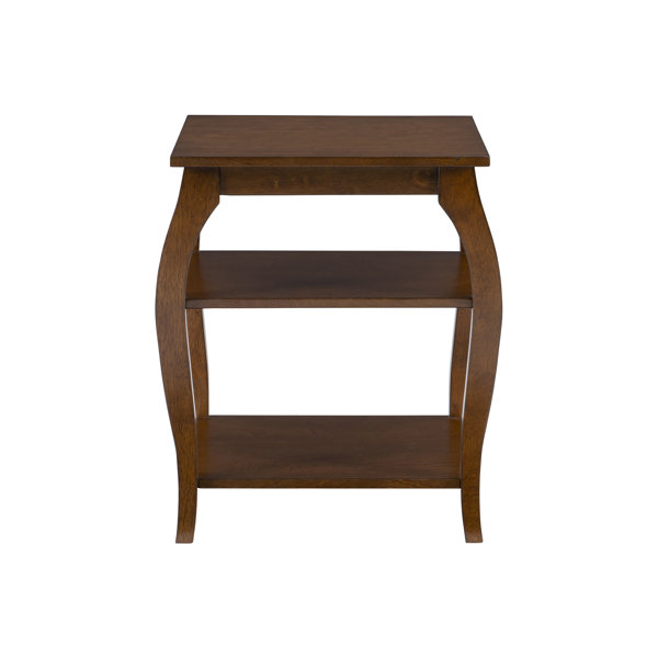 Winston Porter Kystin Solid Wood 2-Shelf End Table With Storage ...