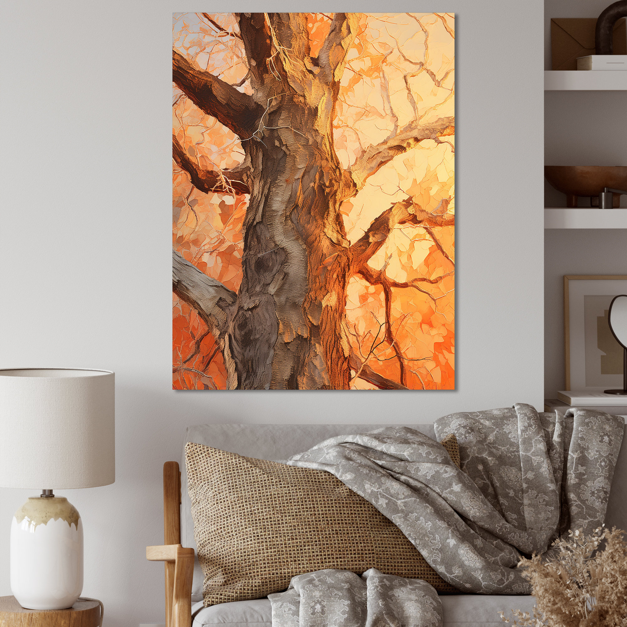 Winston Porter Tree Sycamores Peach Collage - Tree Sycamore Wall Art ...