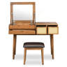 George Oliver 43.3" Classic Wood Makeup Vanity Set With Flip-Top Mirror ...