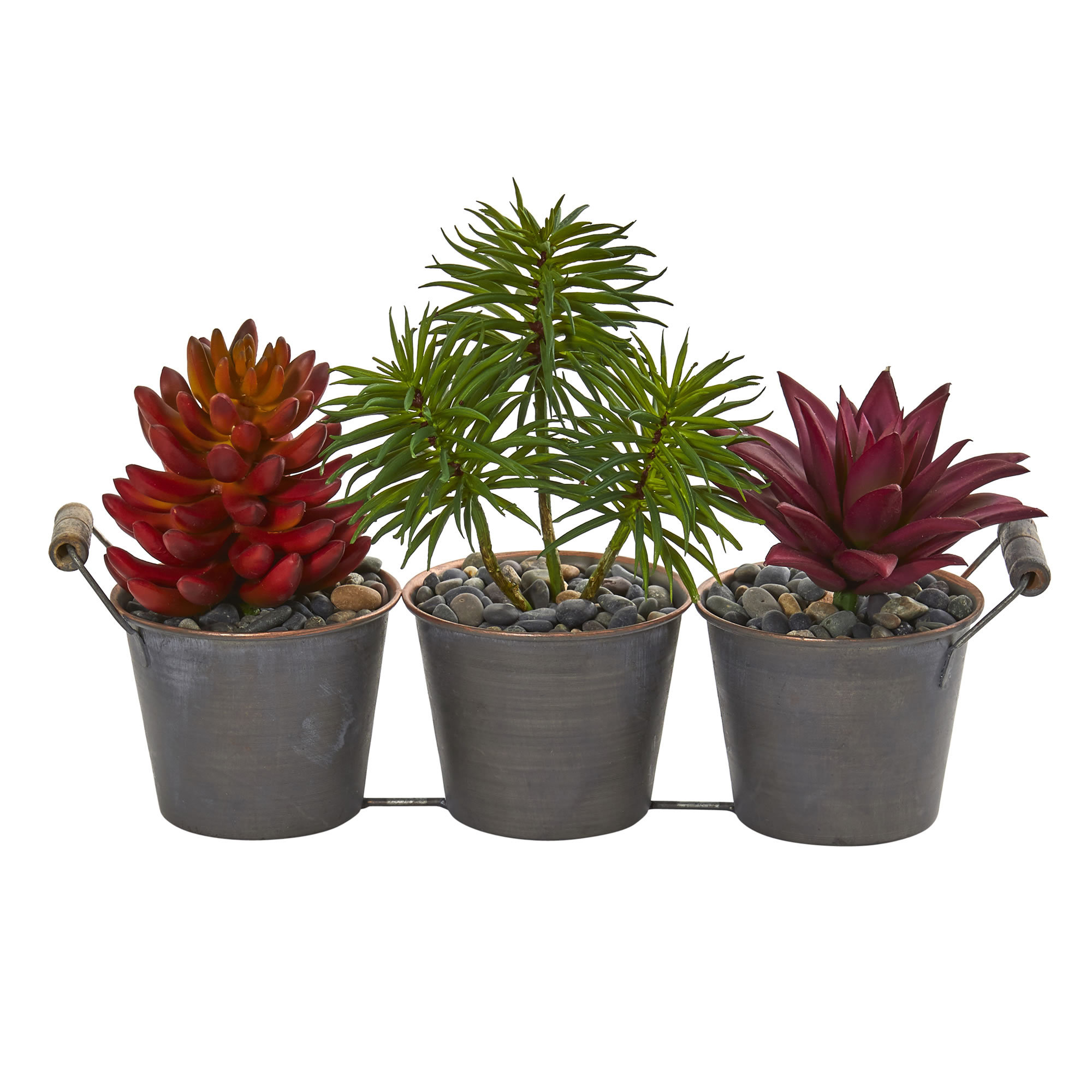 Gracie Oaks 3 - Piece Artificial Plant in Planter Set | Wayfair