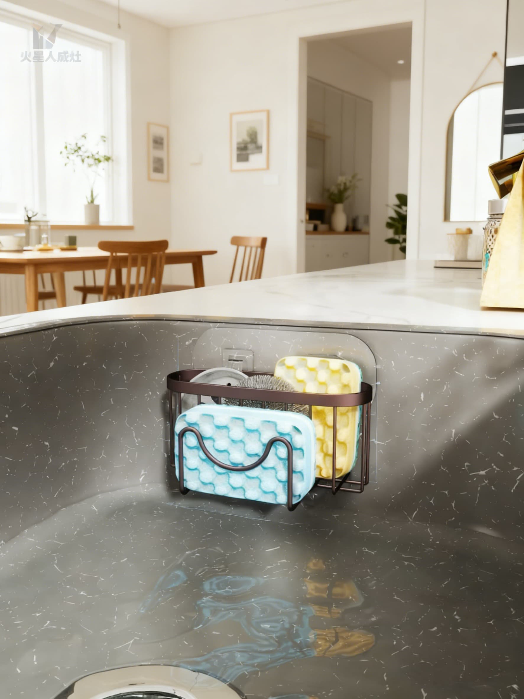 WKING Stainless Steel Multifunctional Sponge Holder For Kitchen Sink ...