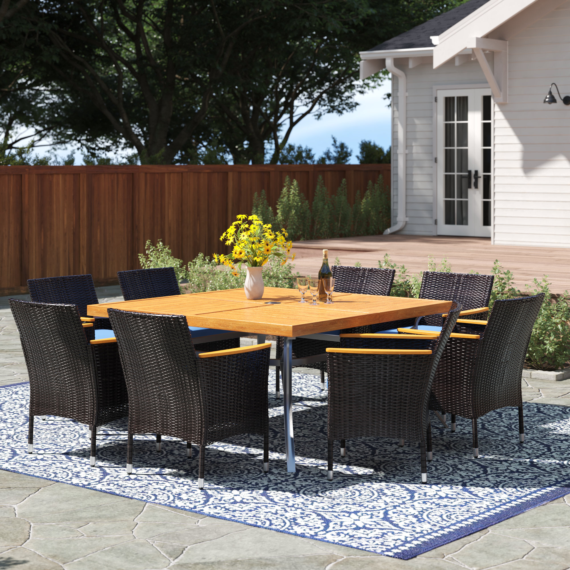 Lark Manor™ Ballarat Square 8 - Person 60" Long Dining Set with ...