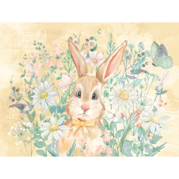 August Grove® " Spring Bunny 2 " by Mollie B. on Canvas | Wayfair