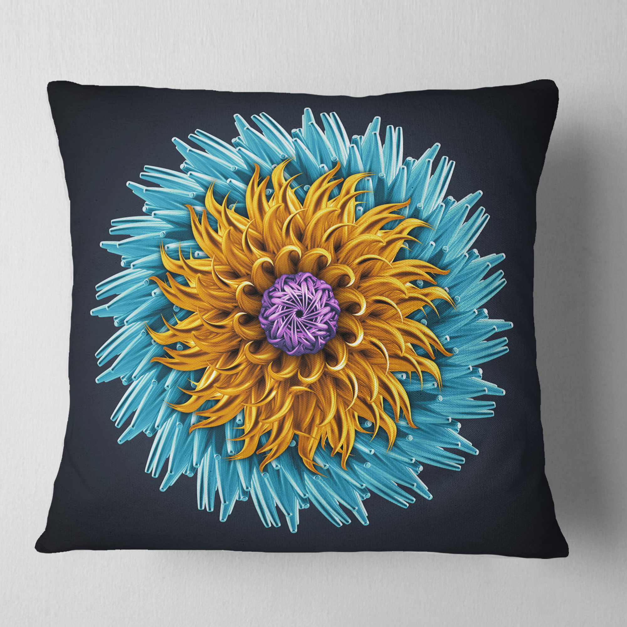 Design Art Flowerswork Abstract 3D Flower Pillow | Wayfair