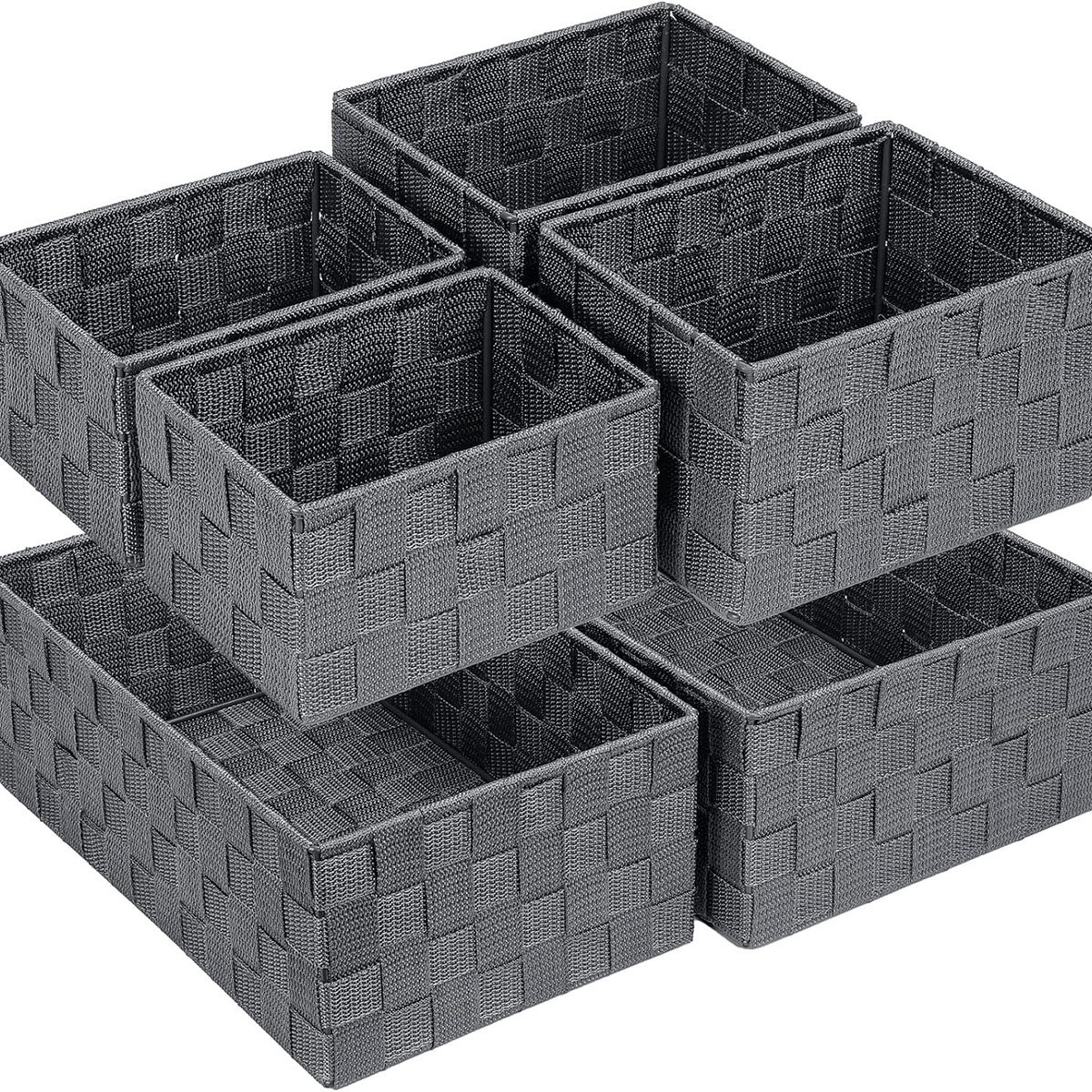 Latitude Run® Woven Storage Baskets For Organizing 6 Pack, Large&Small Storage Cube Bins Set For ...