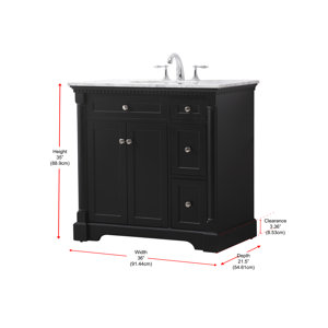 Red Barrel Studio® 36'' Single Bathroom Vanity with Marble Top ...