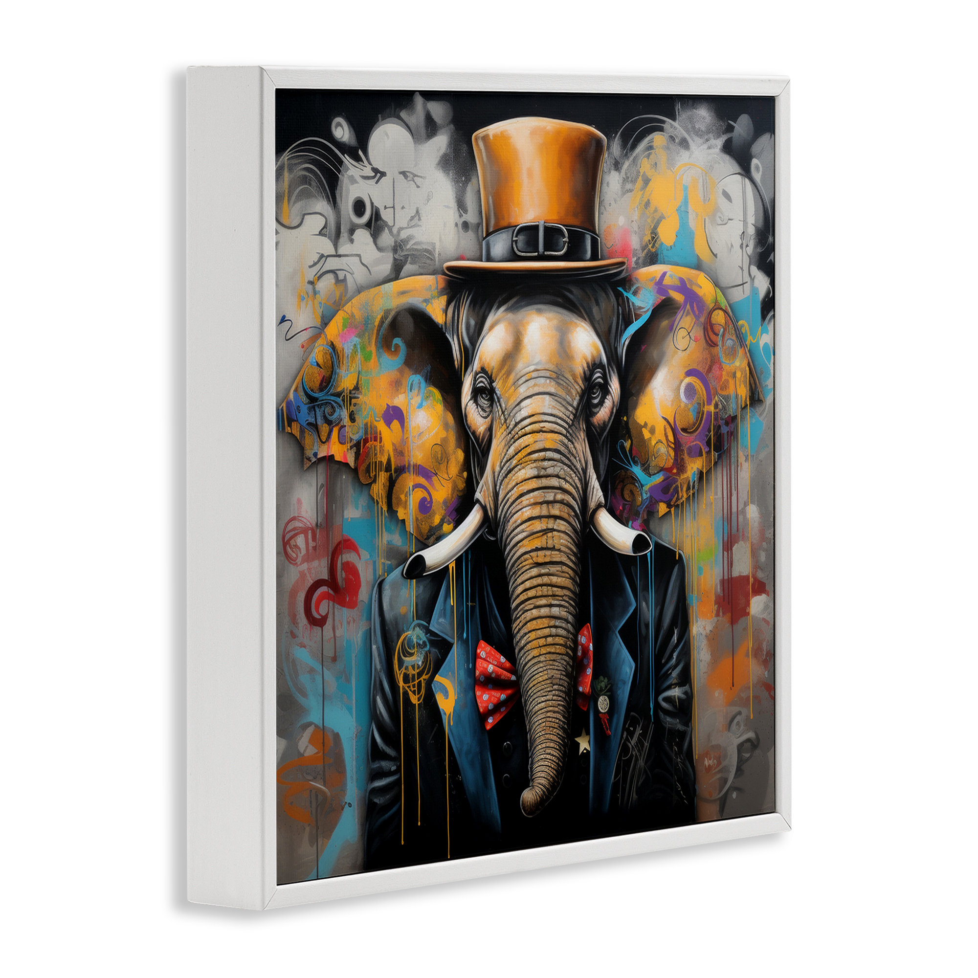 Stupell Industries Urban Graffiti Elephant Giclee Art by Lazar Studio ...