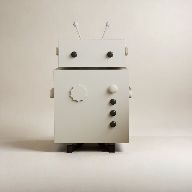 Zoomie Kids Modern Robot-themed End Table With Storage, Bedroom ...