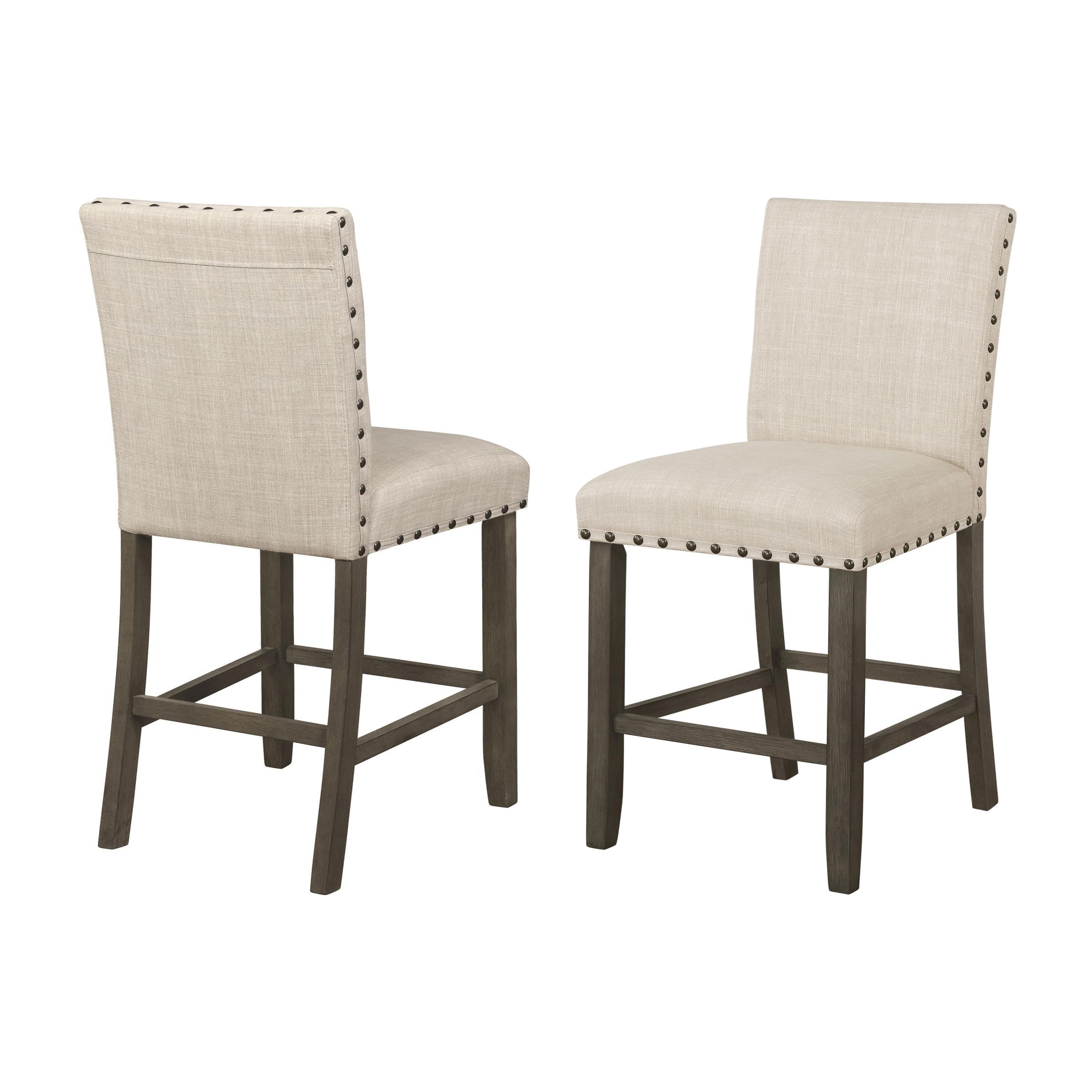 Winston Porter Alleyah Fabric 26'' Counter Stool in Beige and Brown ...