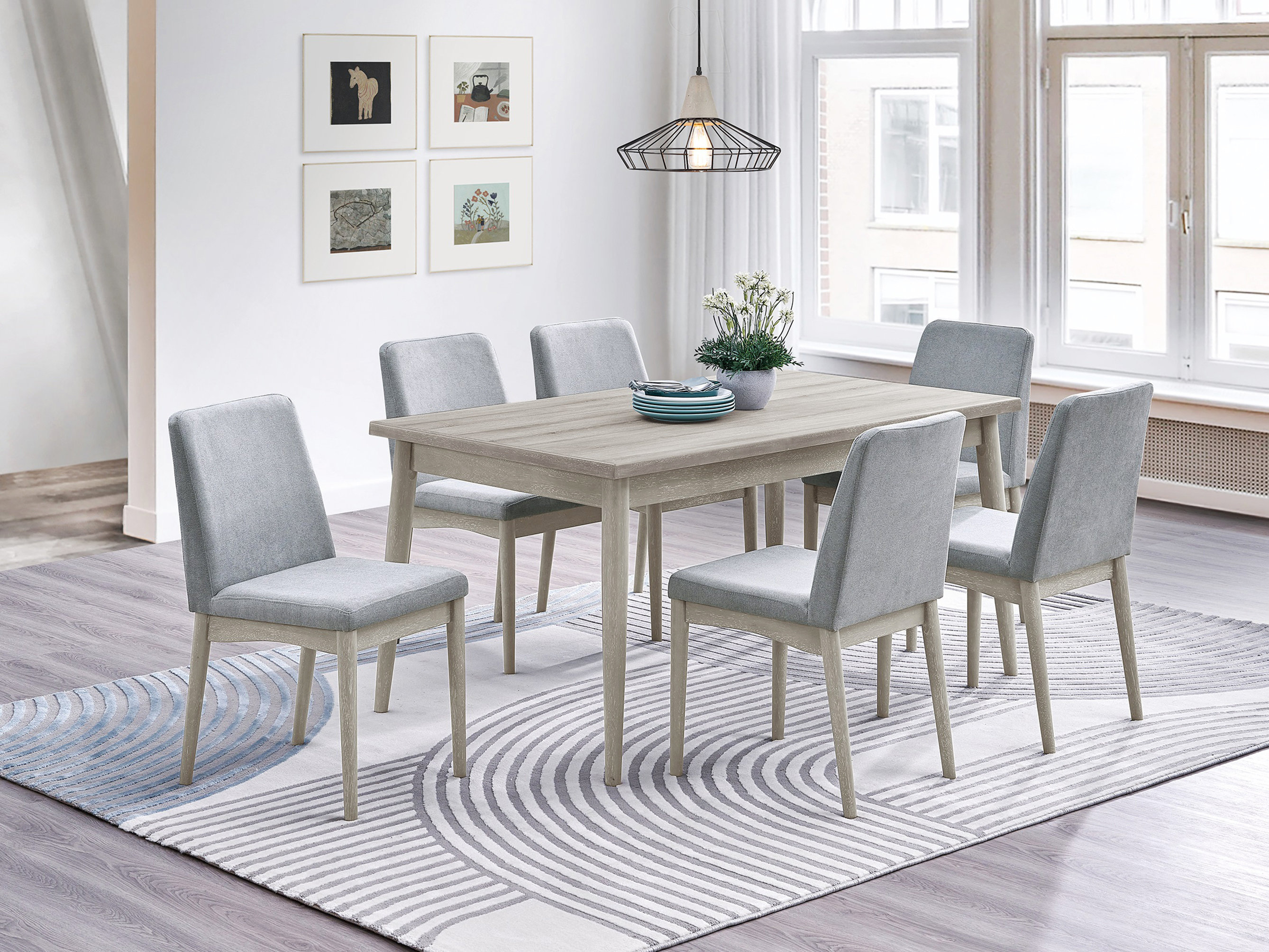 Corrigan Studio 7Pc Dining Table Rectangle Dining Table And Chairs ...