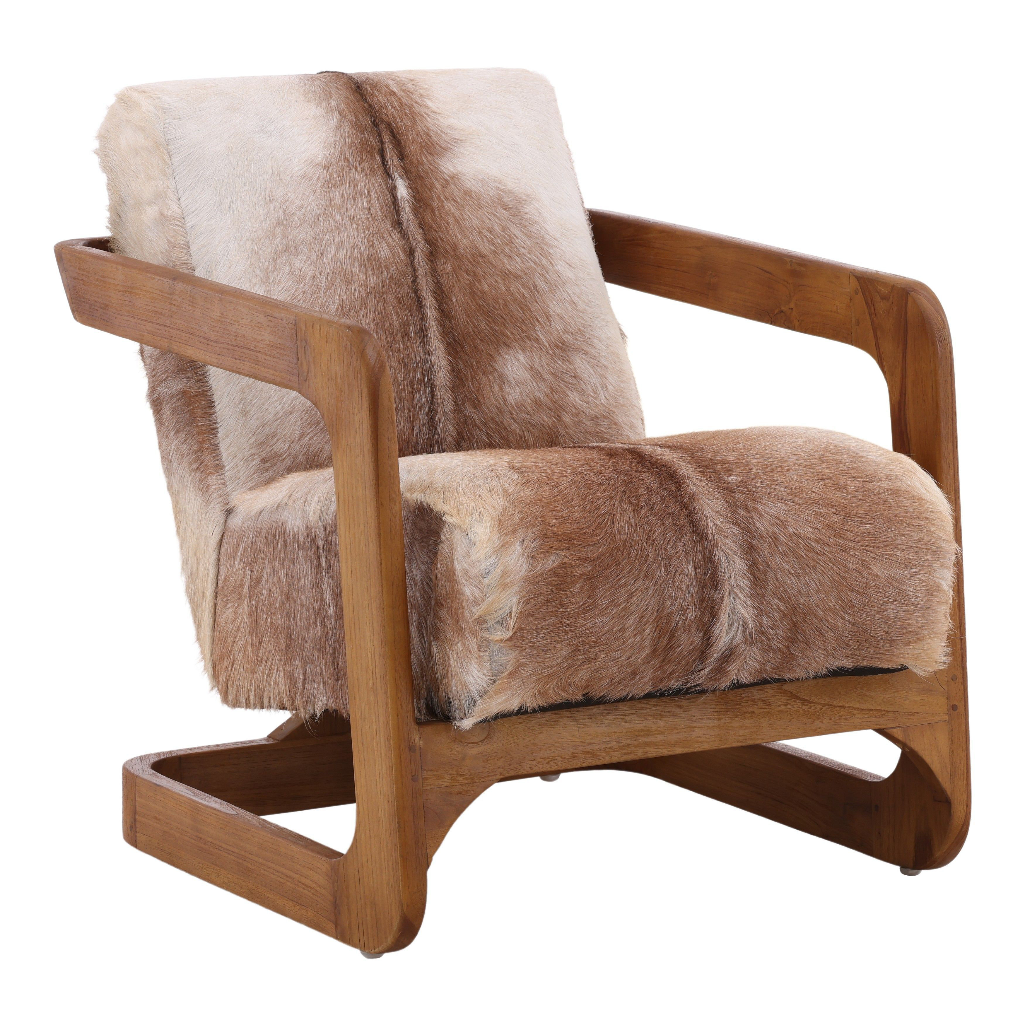 Dovetail Furniture Bautista Goat Hide Occasional Chair, Brown | Perigold
