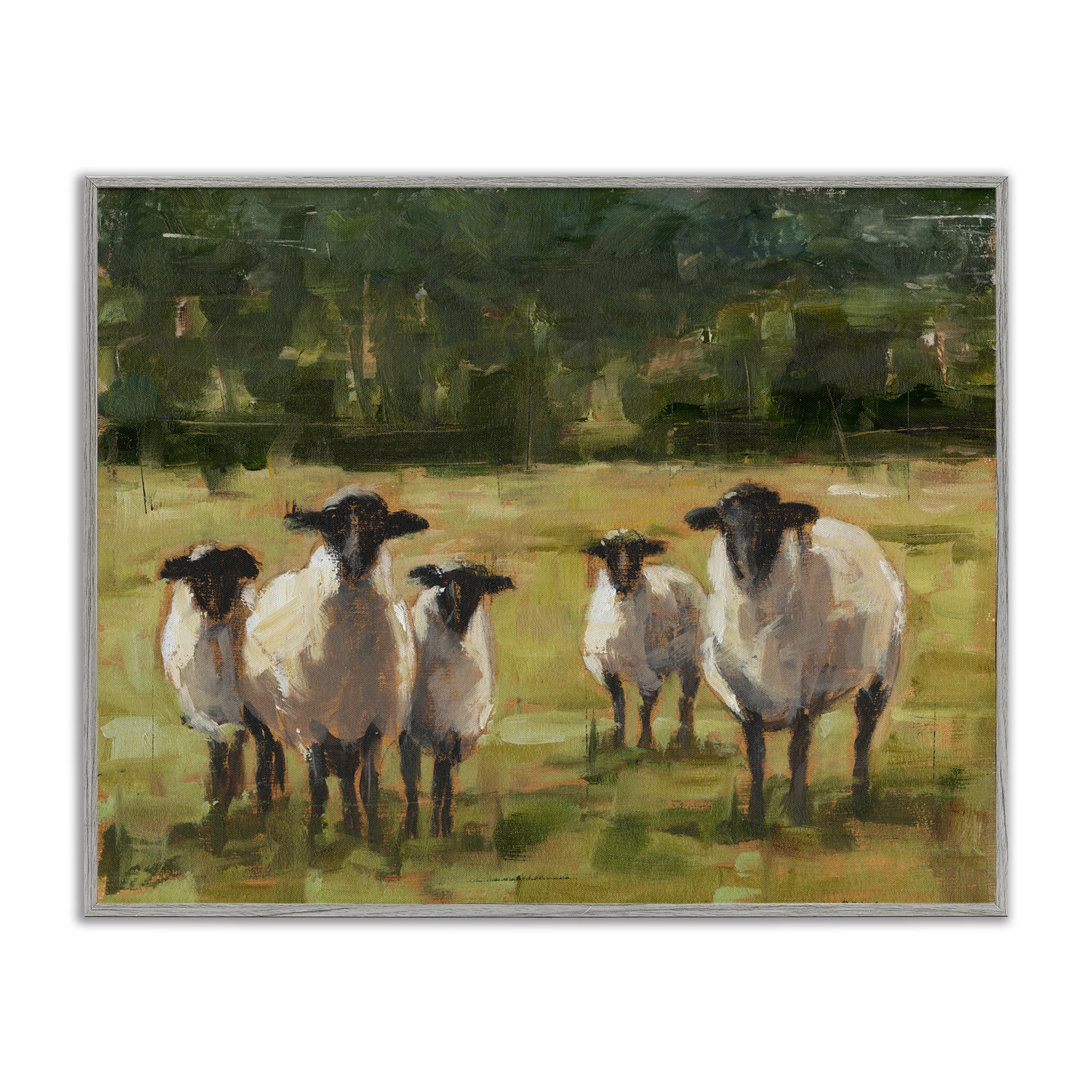 Charlton Home® 'Flock of Sheep Family Painting' Graphic Art Print ...