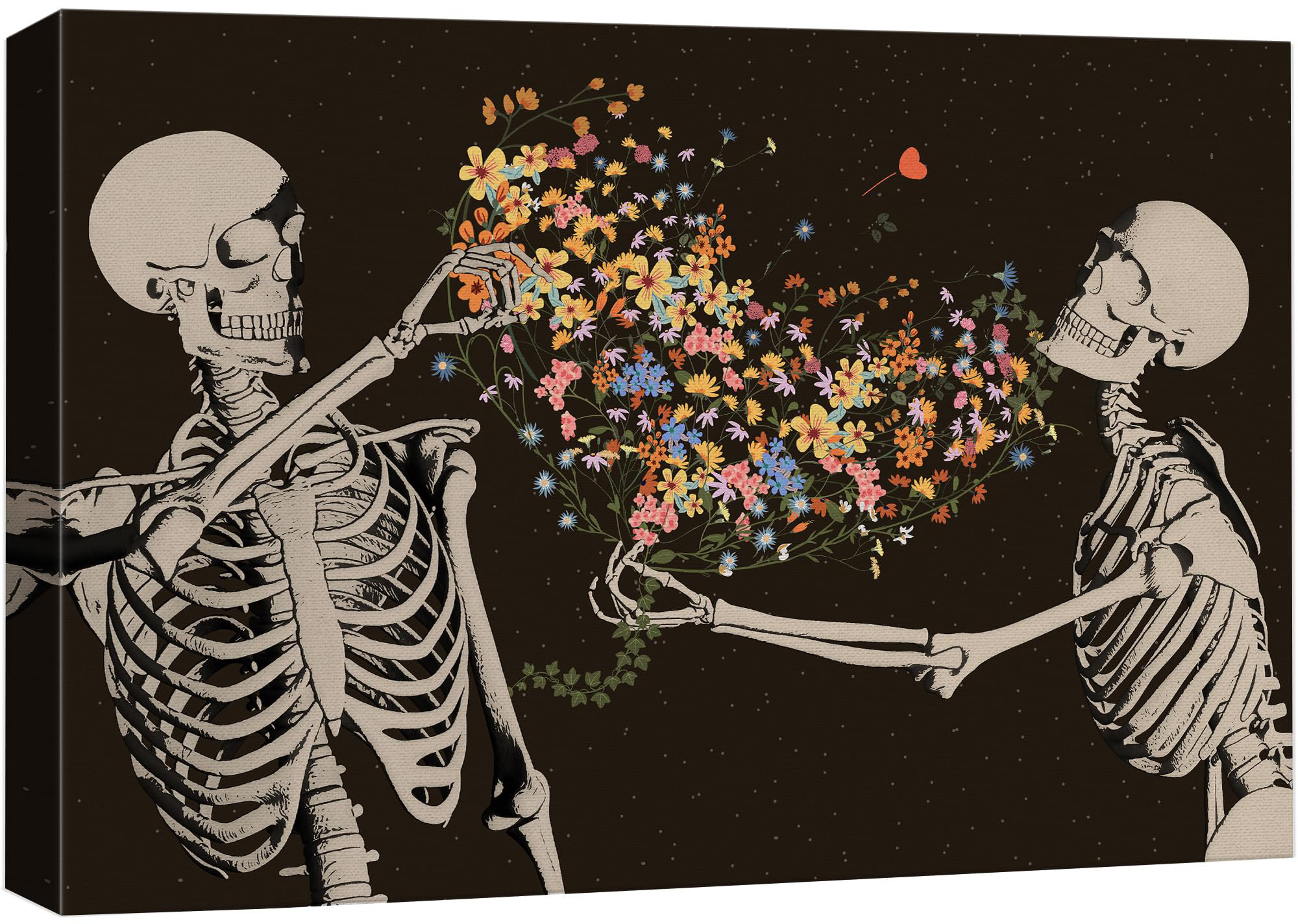 IDEA4WALL Floral Skeleton Skull Modern Horror Gothic Moody Dark ...