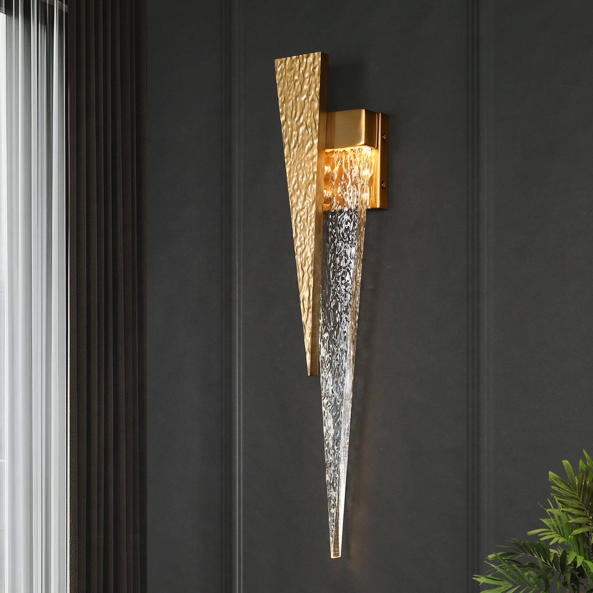 Everly Quinn 1- Light Dimmable LED Glam Acrylic Wall Sconce | Wayfair