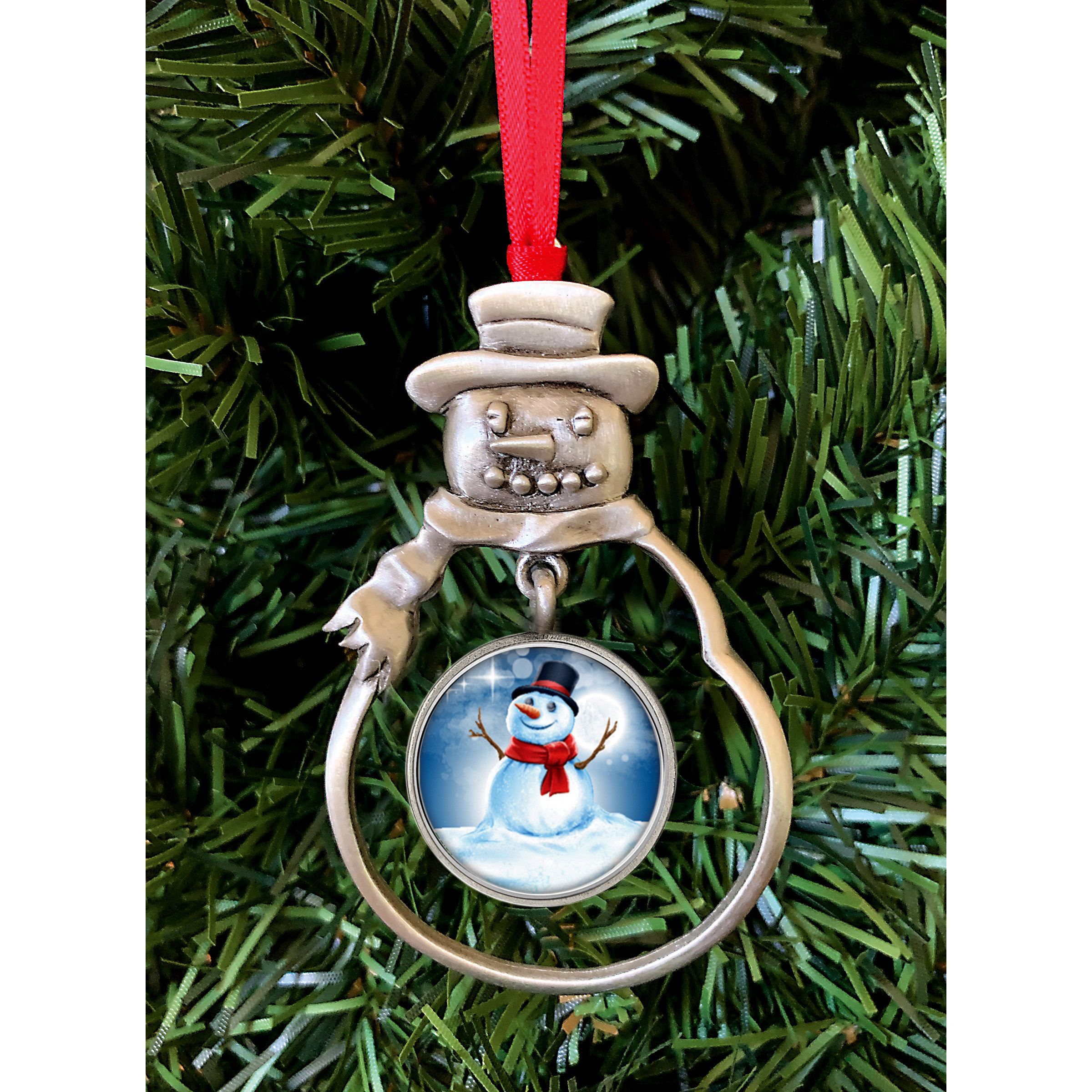 The Holiday Aisle® Snow Man Ornament Colorized Quarter Snowman Coin ...