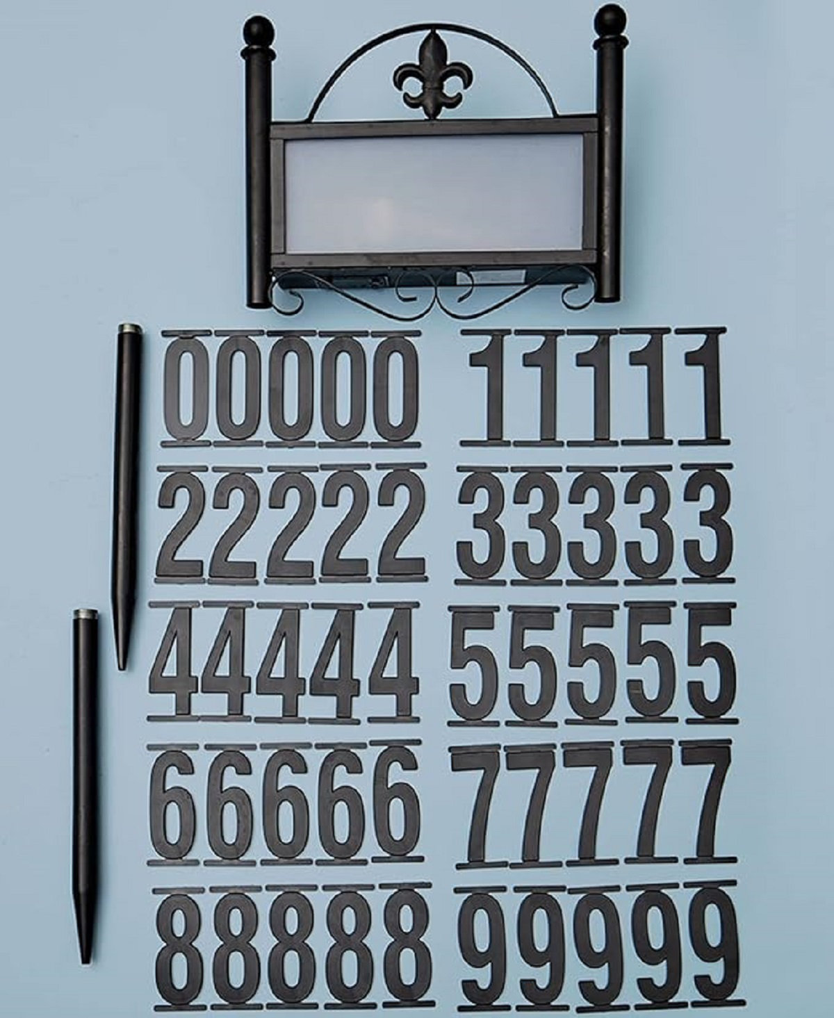 Home Moderne-N Solar House Number Display Stakes (Double Stake Item ...