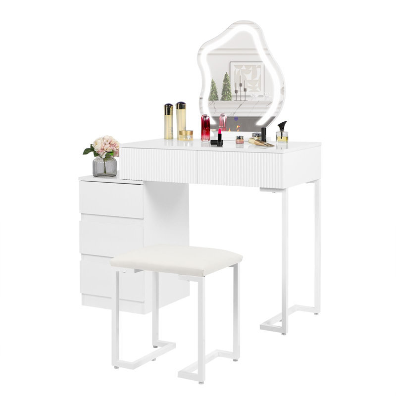 Metro Lane Brenia Dressing Table with Mirror & Reviews | Wayfair.co.uk
