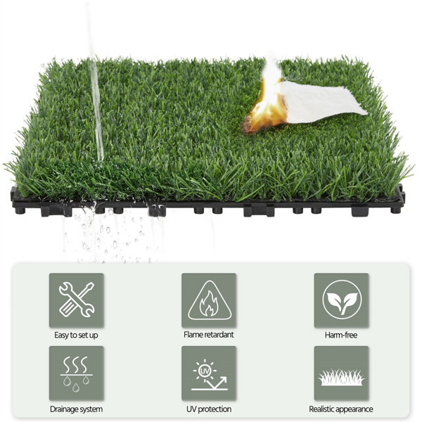 Yaheetech 12" x 12" Artificial Grass Turf Panels & Reviews | Wayfair