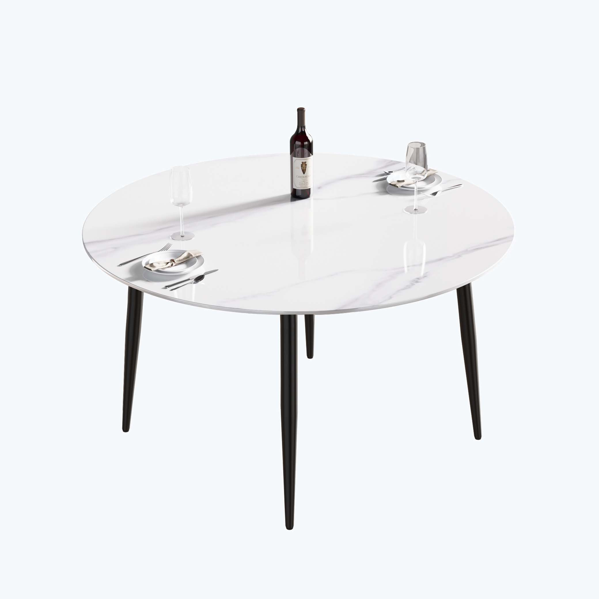 Corrigan Studio Modern man-made stone round dining table-position for 6 ...