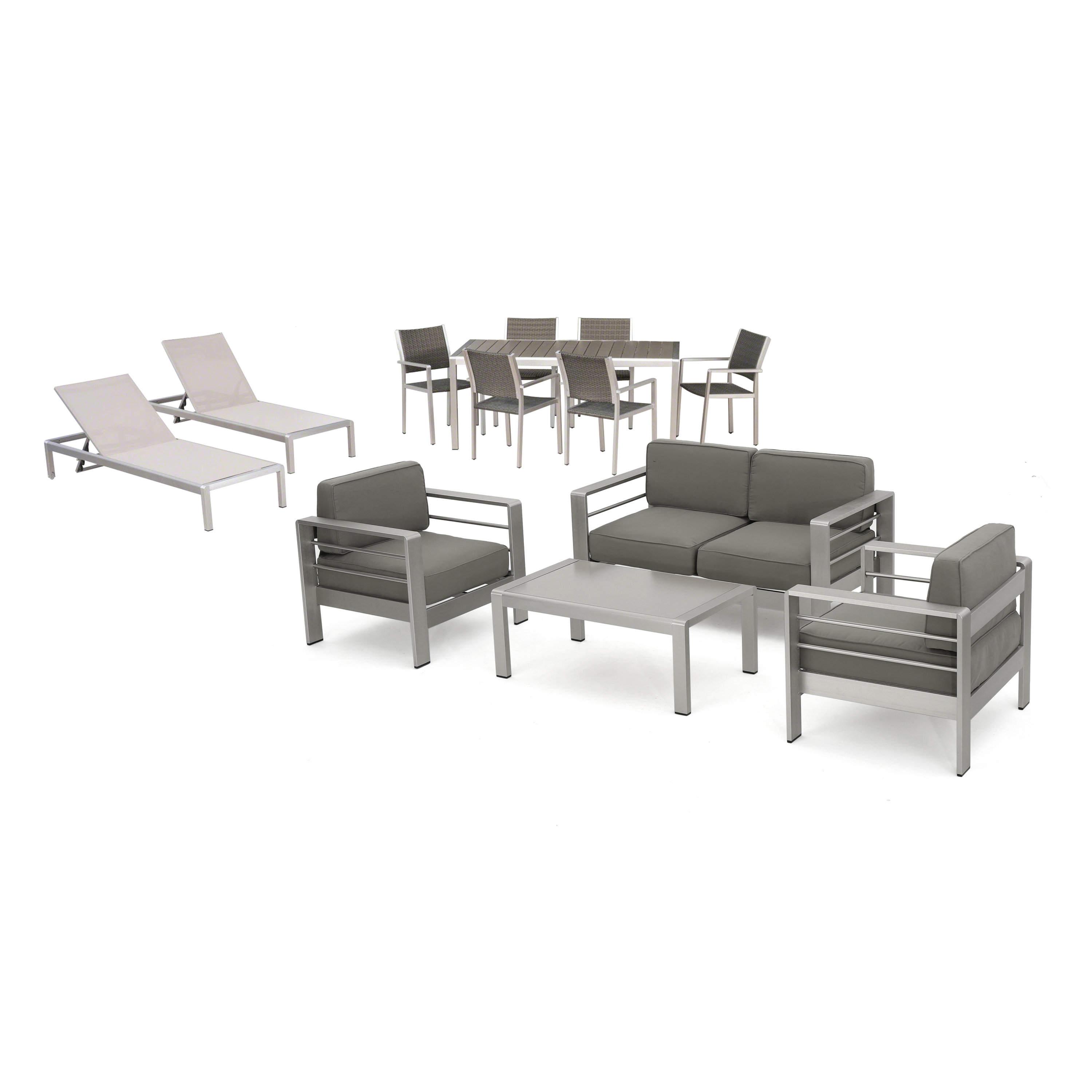 Wade Logan Caggiano 13 Piece Complete Patio Set with Cushions - Wayfair ...